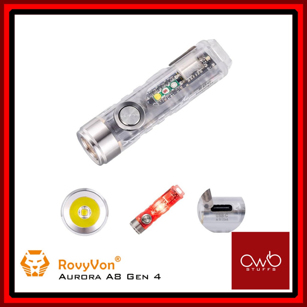 RovyVon A8 Gen 4 w/ Side Lights LED FLASHLIGHT - UV RED WHITE | Shopee ...