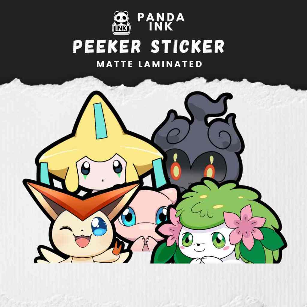Pokemon Peeker Mythical Waterproof Vinyl Laminated Matte Sticker ...