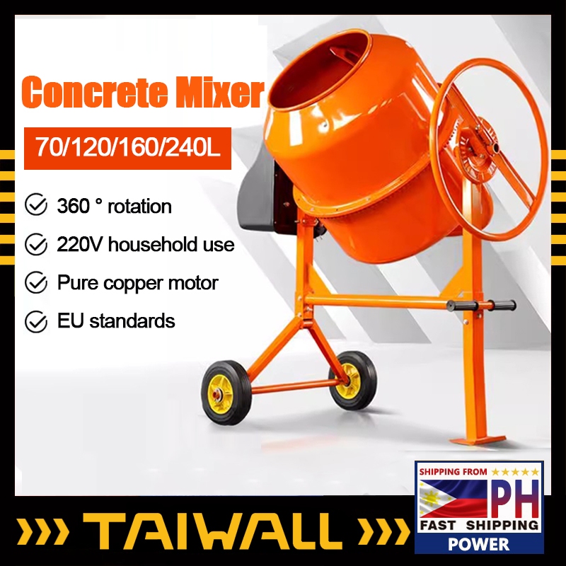 Electric Concrete Mixer/cement Mixer, (850W-1000W,70L-240L )Large Capacity | Shopee Philippines