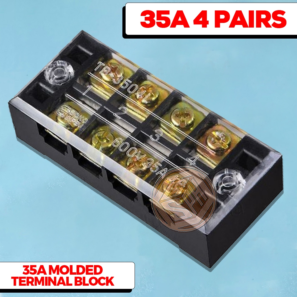 35A Terminal Block TB-3504 Molded Type Electrical 4PIN 600V | Shopee ...