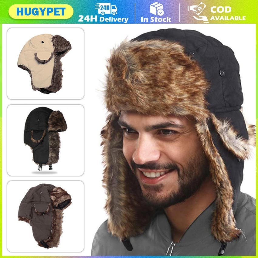 Unisex Russian Hat Trapper Bomber Warm Trooper Ear Flaps Winter Ski ...