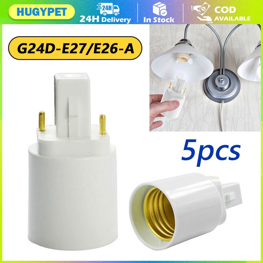 G24 To E27 Base Socket LED Halogen Light Bulb 2 PIN Lamp Adapter Holder ...