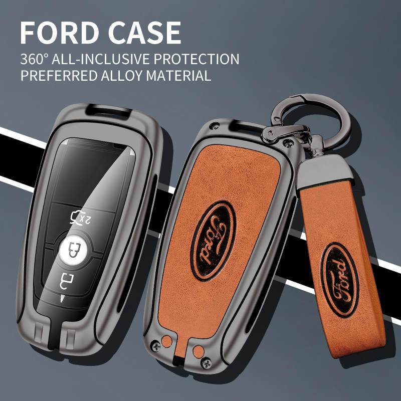 Premium Quality Car Key Case Holder Leather Alluminum for Ford Everest ...