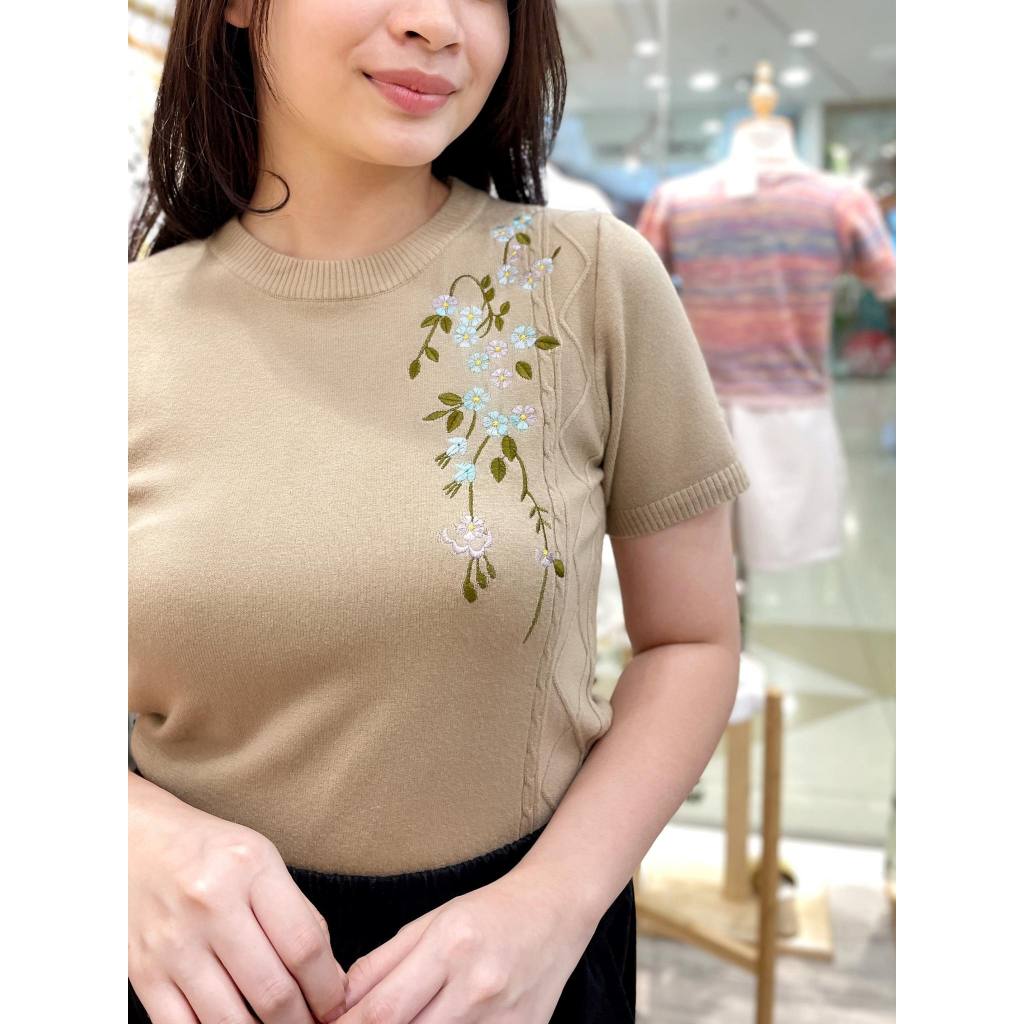 Wendy Embroidered Knit Top | Shopee Philippines