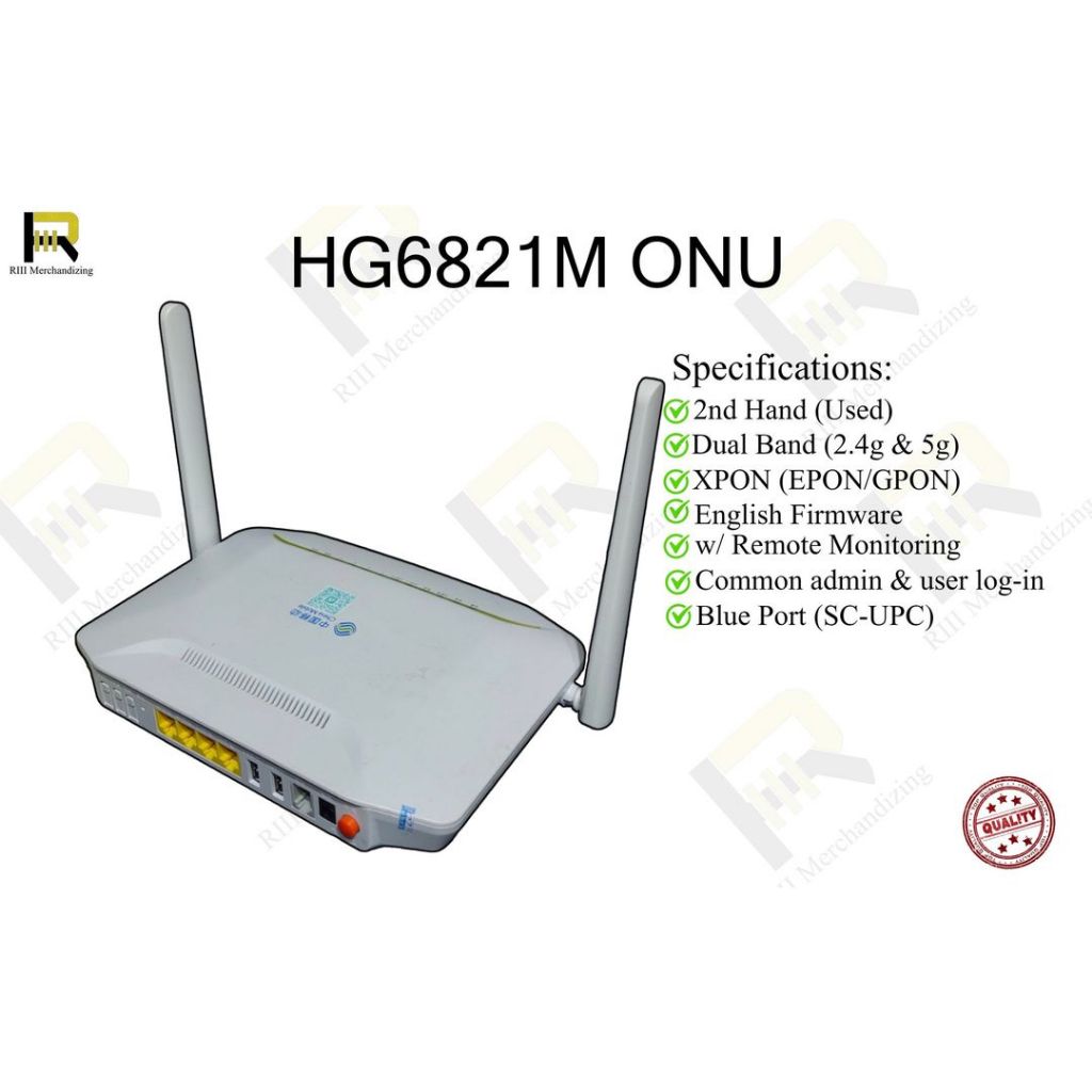 HG6821M ONU Dual Band 2.4g + 5gWifi (XPON) Router - UPC (Brand New or ...