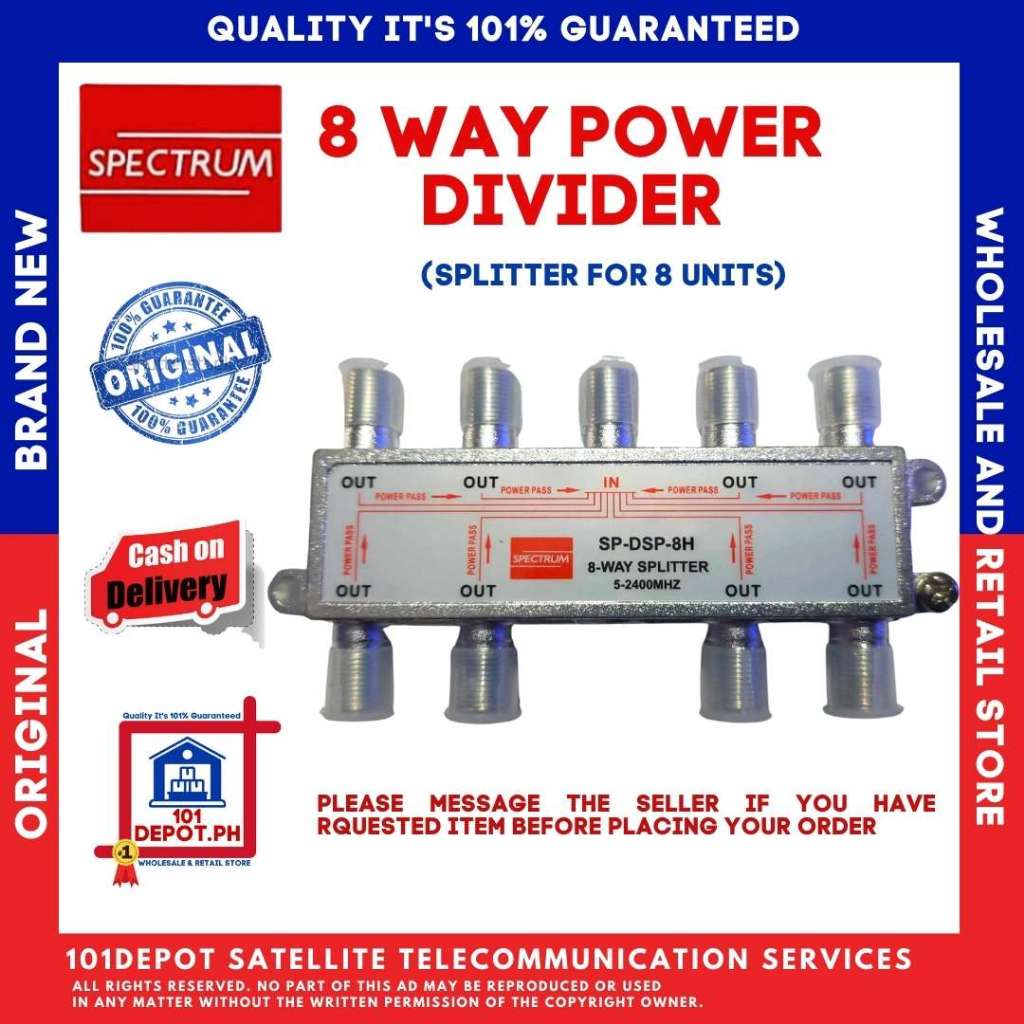 Spectrum Cignal 8 Way Power Divider ( SPLITTER) NEW RELEASE | Shopee ...