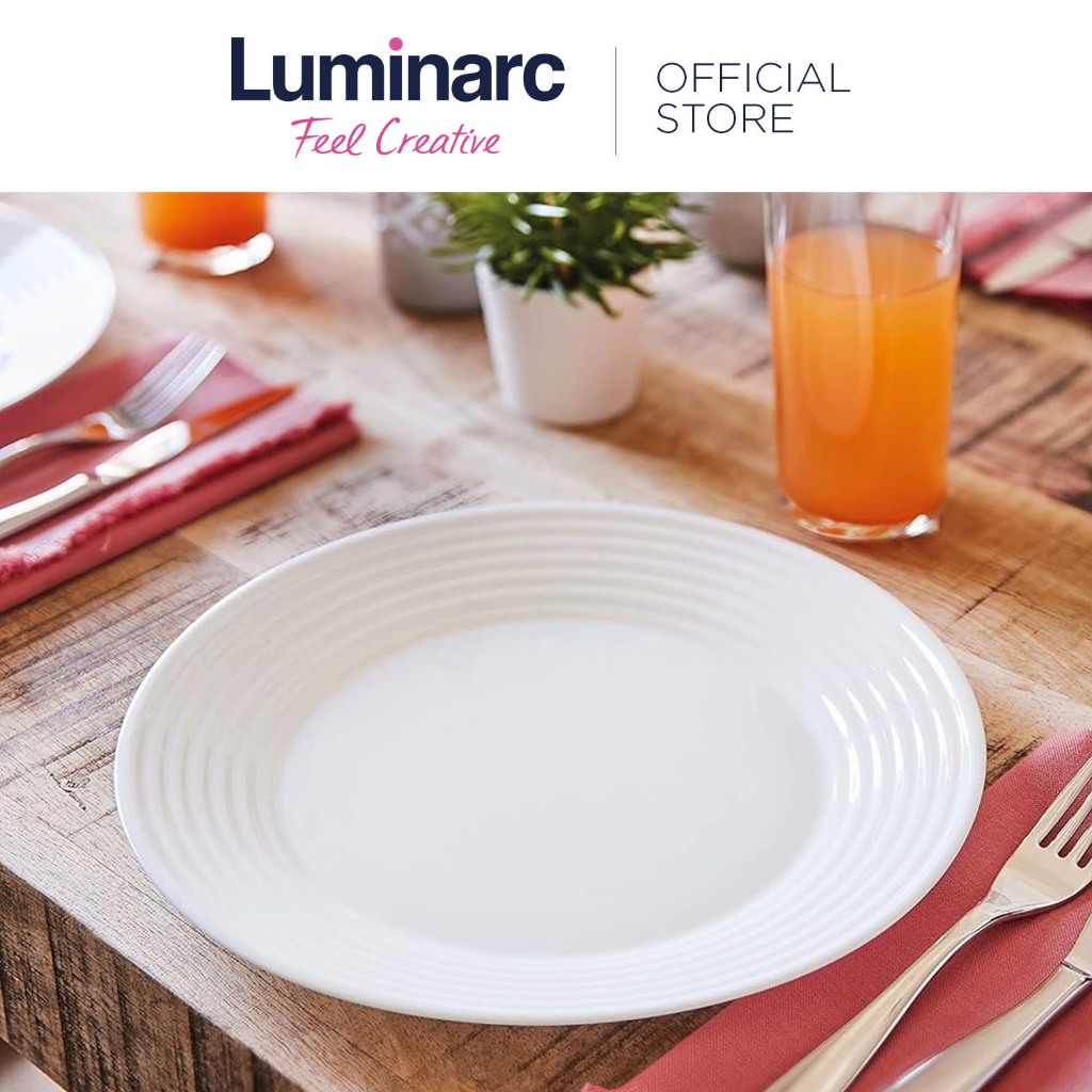 Luminarc Harena Opal Microwaveable Glass Dinner Plate 6pcs 25cm Plates ...