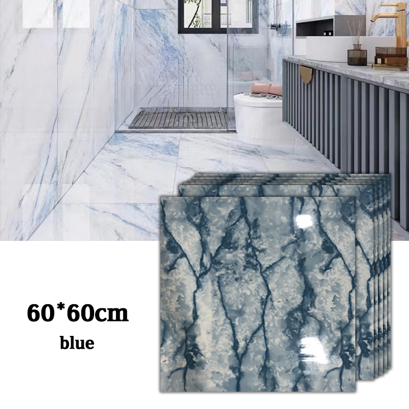 60x60cm marble vinyl flooring tile sticker PVC living room self ...