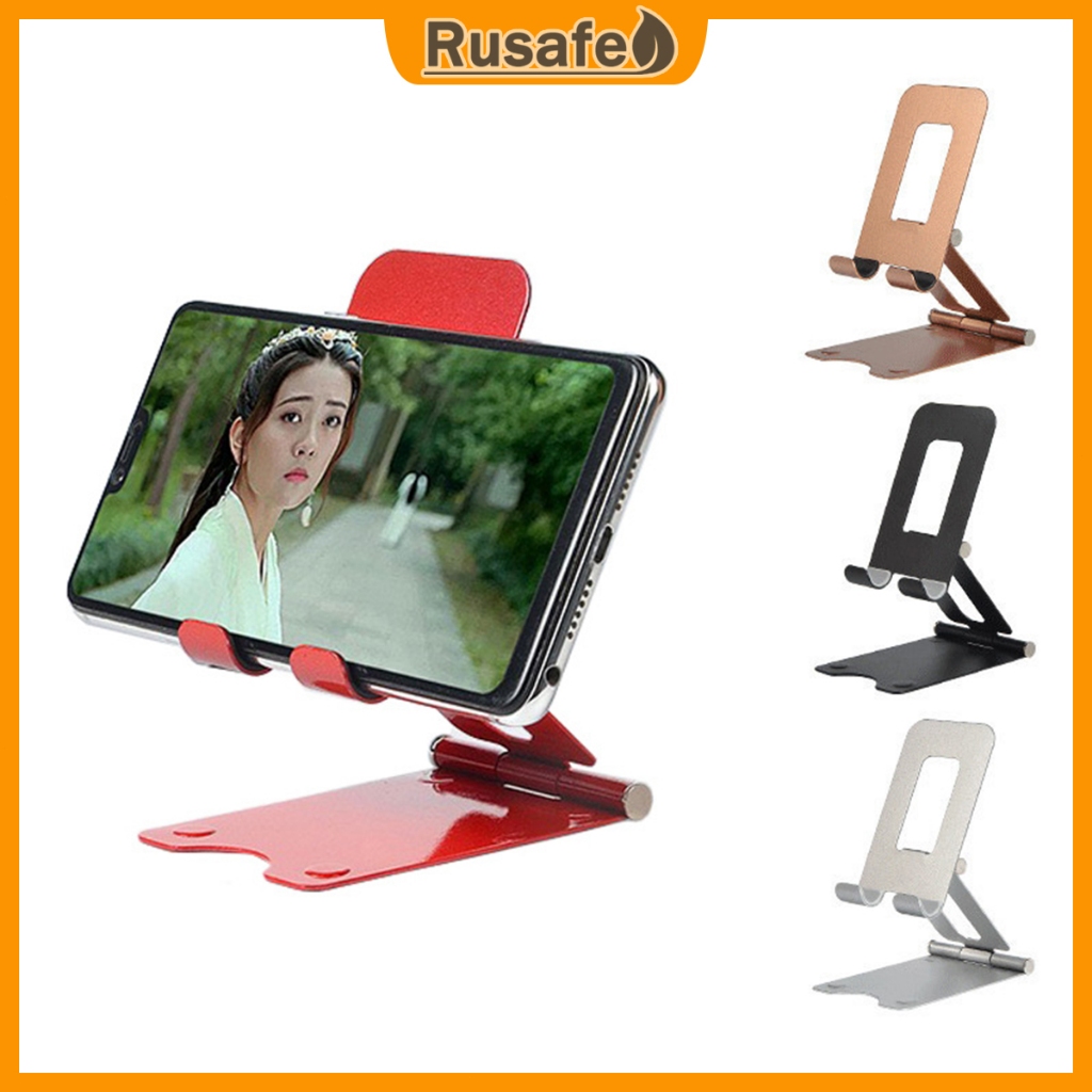 Metal Phone Stand Mini Portable Desktop Stand Foldable Adjustable Stand For Phablet Phone ...