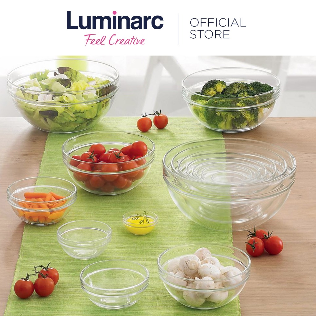 Luminarc 12cm Empilable Stackable Bowl Set 6pcs Sauce Dish Glass Bowl ...