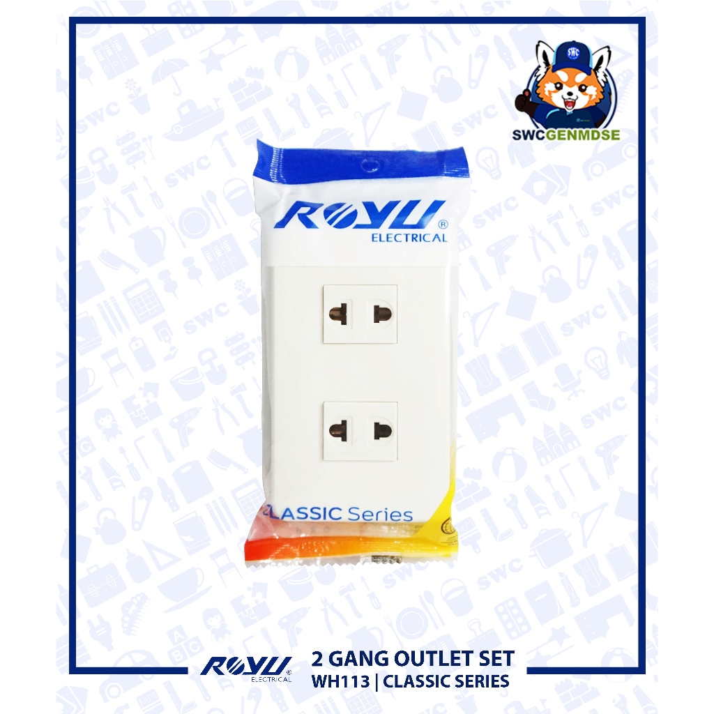 Original ROYU 2 Gang Outlet Set | Classic Series | WH113 15A 250V ...