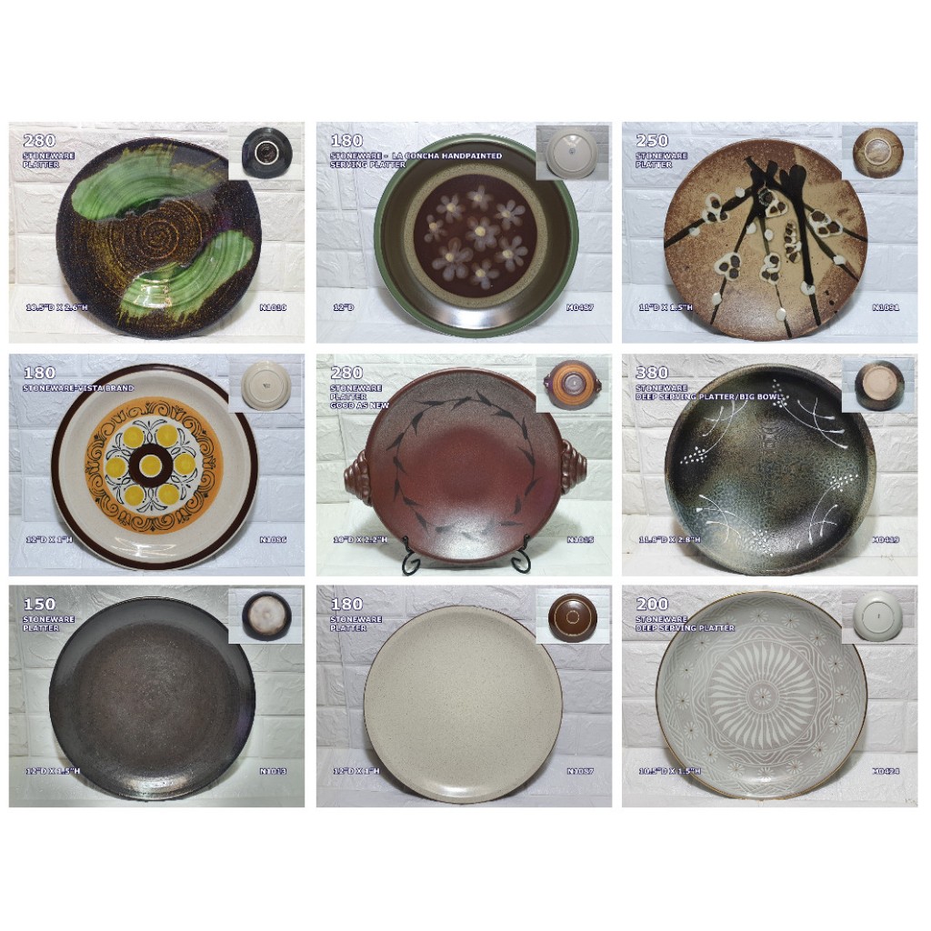 Assorted Stoneware Serving Plates and Bowls from Japan | Shopee Philippines