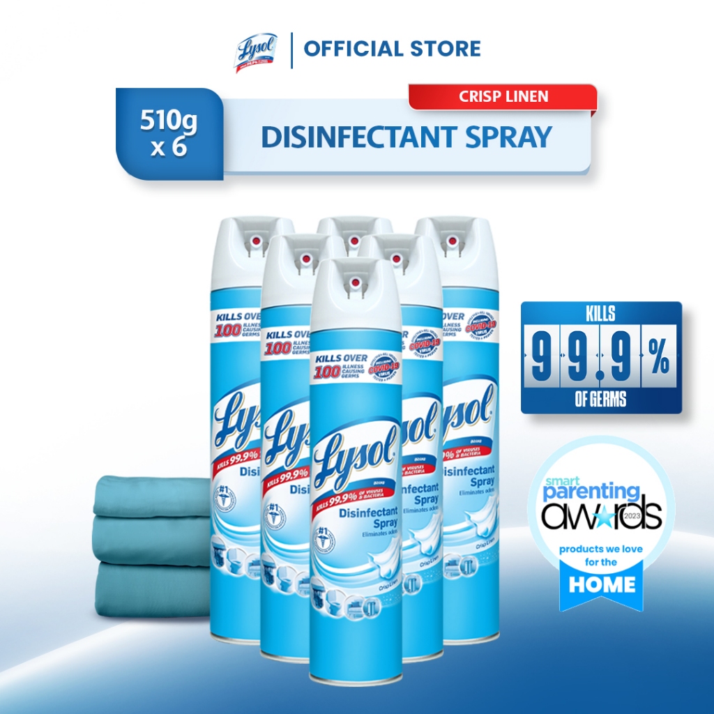 Lysol Antibacterial Disinfectant Spray Cleaner Crisp Linen 510 G Set of ...