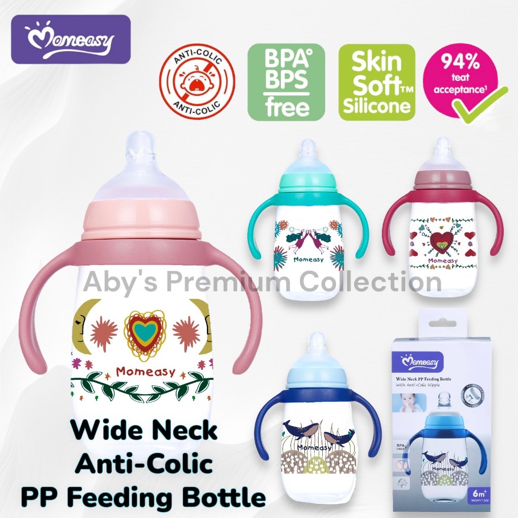 Momeasy 12oz Anti-Colic Baby Feeding Bottle 350ml BPA Free Bottle for ...