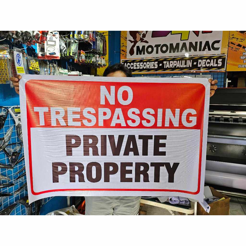 NO TRESPASSING PRIVATE PROPERTY Tarpaulin 2ftX3ft Quality Tarp with ...