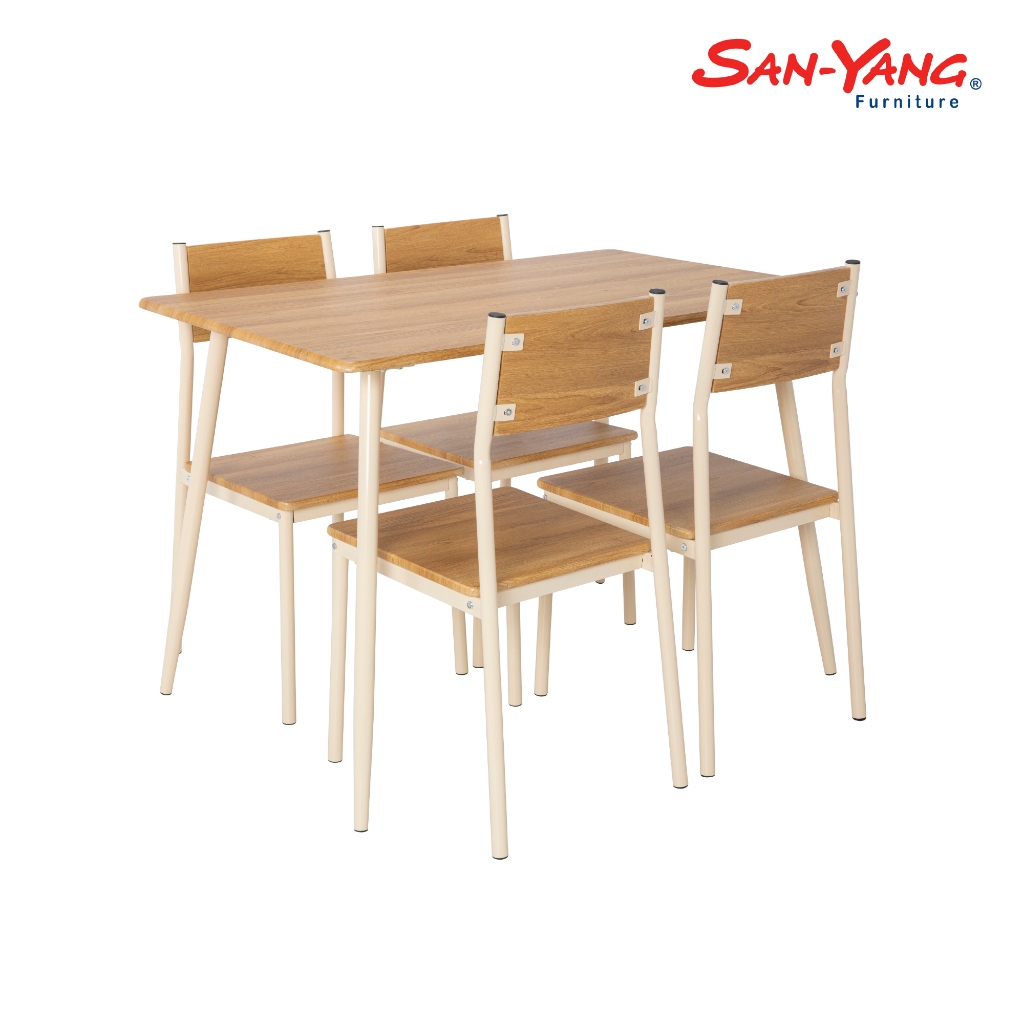 Dining Set 4-Seater Cream Beige 300036 | Shopee Philippines