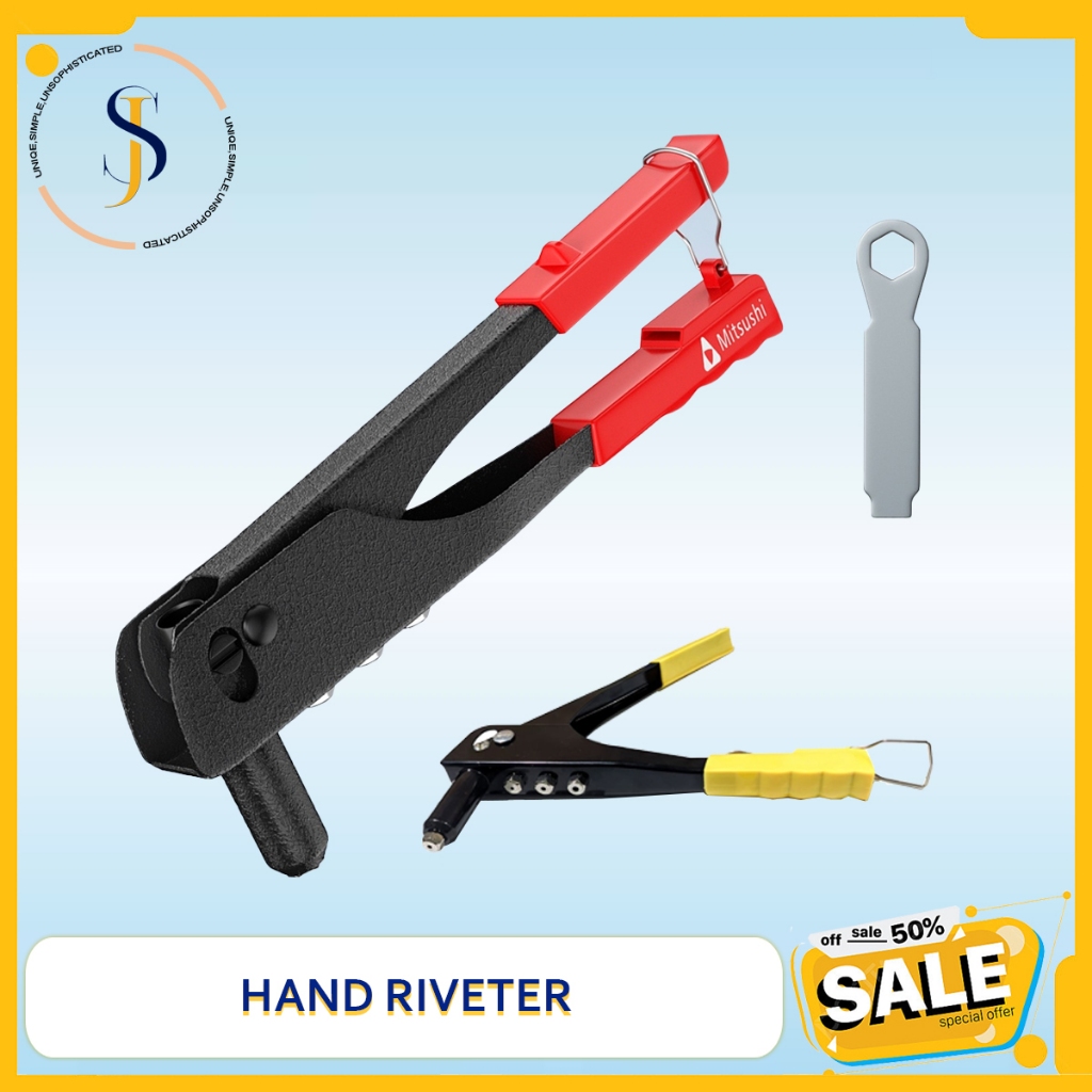 COD (2.4mm, 3.2mm, 4.0mm, 4.8m) 4 Nozzles Hand Riveter Heavy Duty Rivet ...