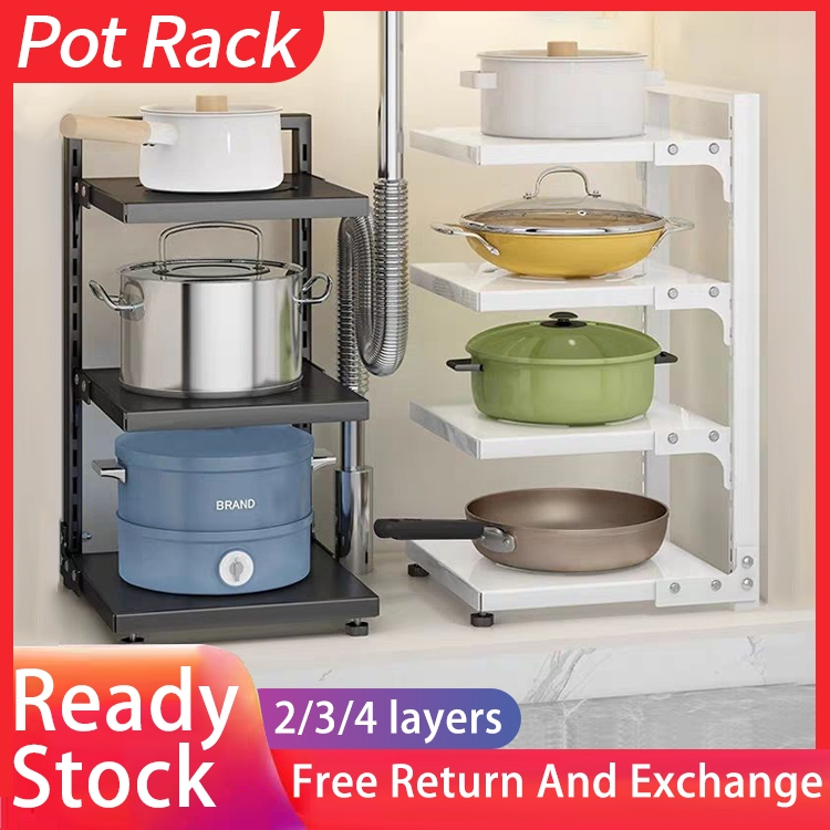 Kitchen rack Kitchen Pan Organizer 2-4 layer Pot Rack Adjustable ...