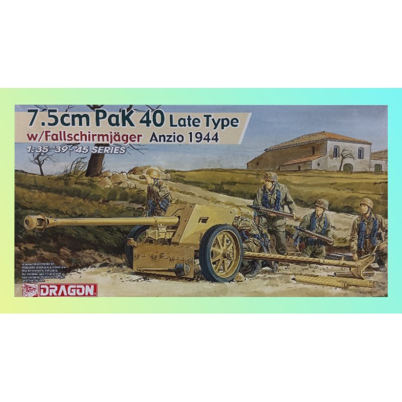 Dragon 6250 7.5cm Pak 40 late type w/ Fallschirmjager Anzio 1944 1:35 ...