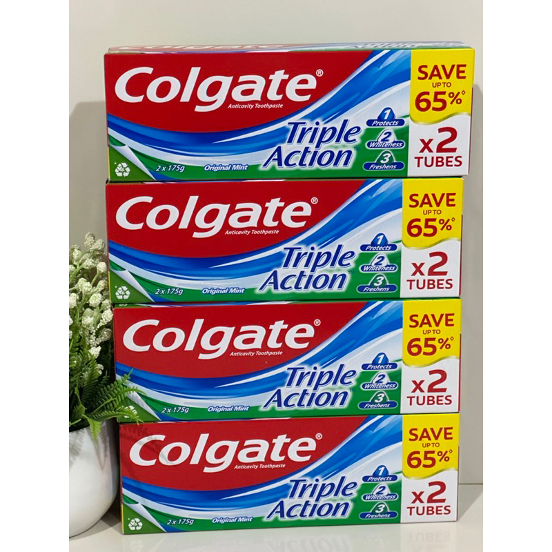 COLGATE Triple Action Anti-Cavity Family Toothpaste 175g Twin Pack ...