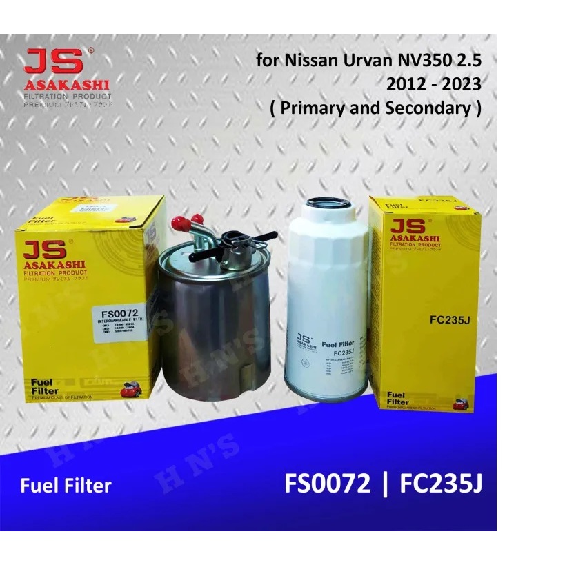 JS Fuel Filter Set ( FS-0072 / FC-235J ) for Nissan NV350 2.5 ( 2012 ...