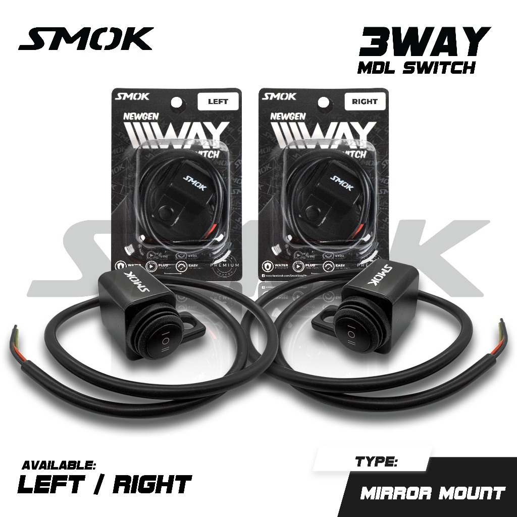 SMOK 3WAY 3 WAY TRI SWITCH MIRROR TYPE LEFT / RIGHT UNIVERSAL （MINI ...
