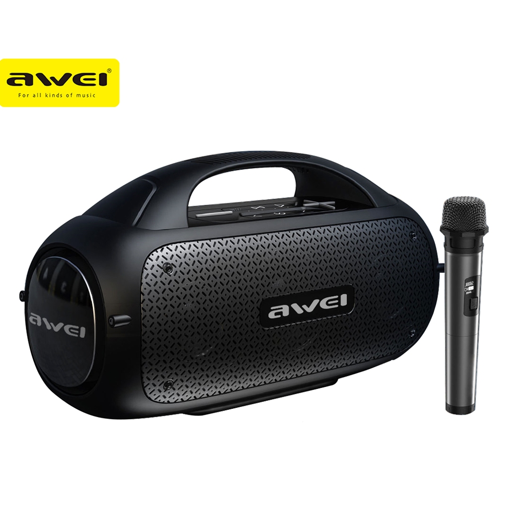 Awei Y886 Bluetooth Wireless Karaoke Speaker 80W with Mic Support Aux ...