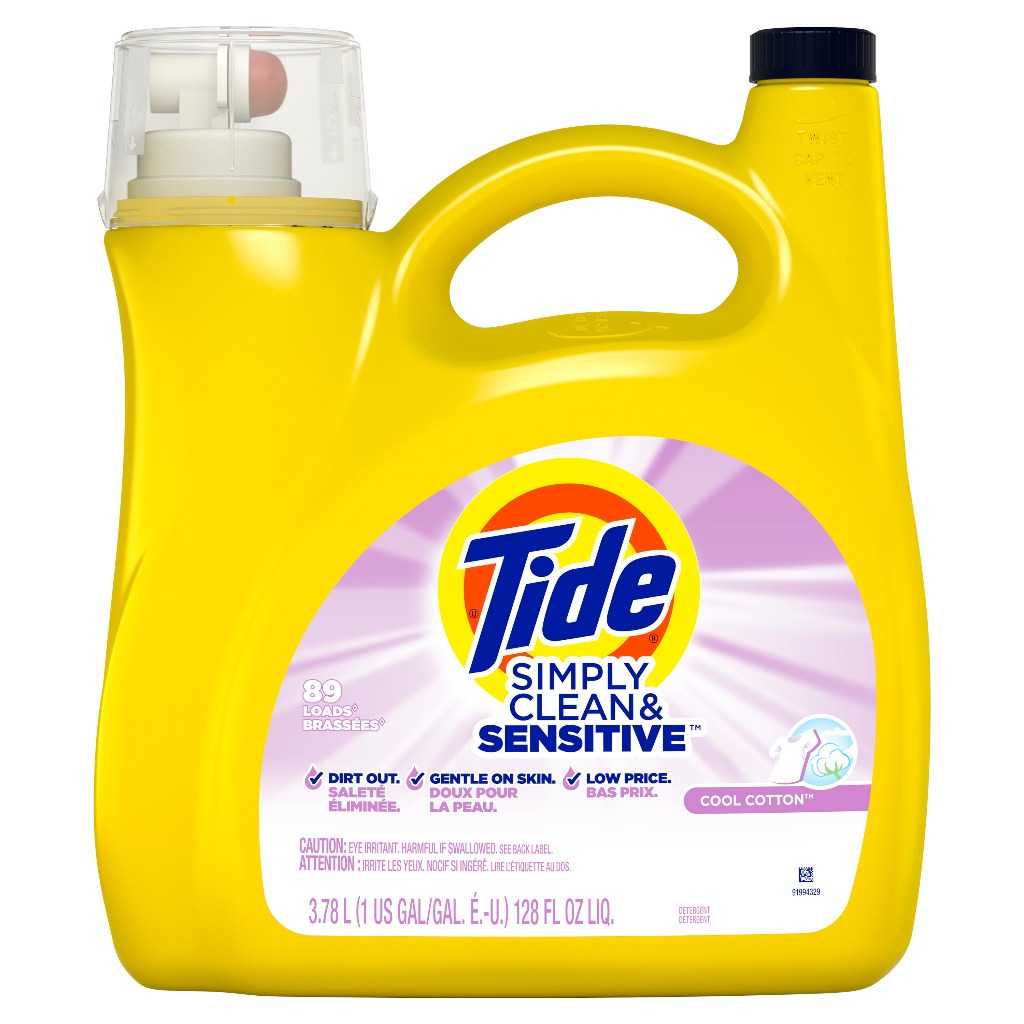 Tide Simply Clean & Sensitive Cool Cotton Liquid Laundry Detergent (3 ...