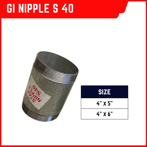 GI Nipple Galvanized Metal Pipe Fitting Heavy Duty 4" x 6" Sold per pc | Shopee Philippines