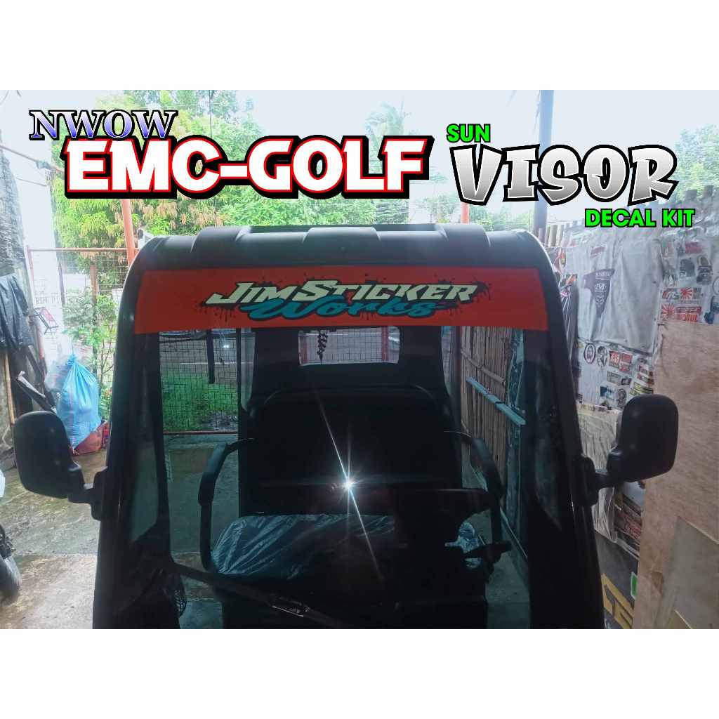 EMC-GOLF CART WINDSHIELD SUN VISOR DECAL KIT(MACHINE CUT) | Shopee ...