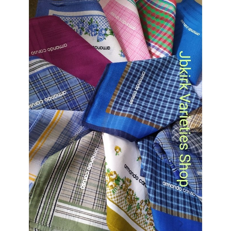Jbkirk A.Caruso Handkerchief 100% Cotton 3pcs, 6pcs & 12pcs Pack/Random ...