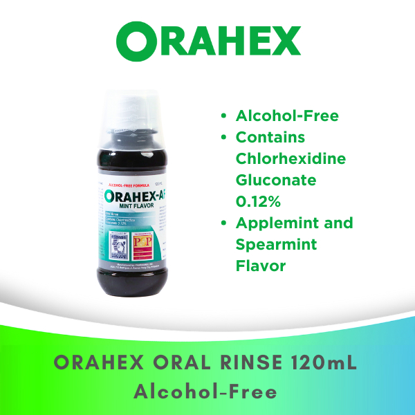 Orahex Alcohol Free Mint Oral Rinse 120ml + Orahex Regular Oral Rinse ...