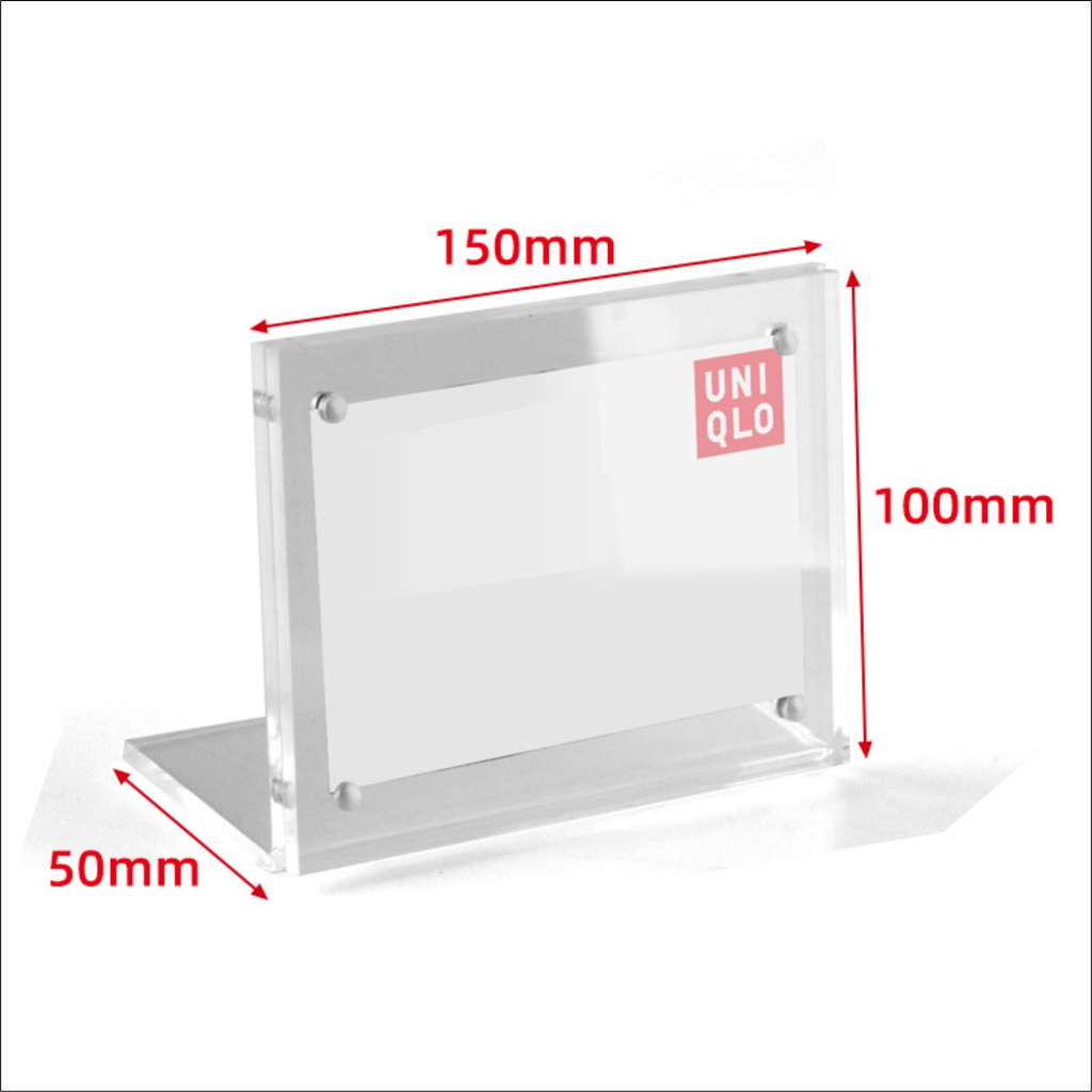 Strong Magnetic L-shaped Acrylic Sign Holder / Clear Plastic Table Top ...