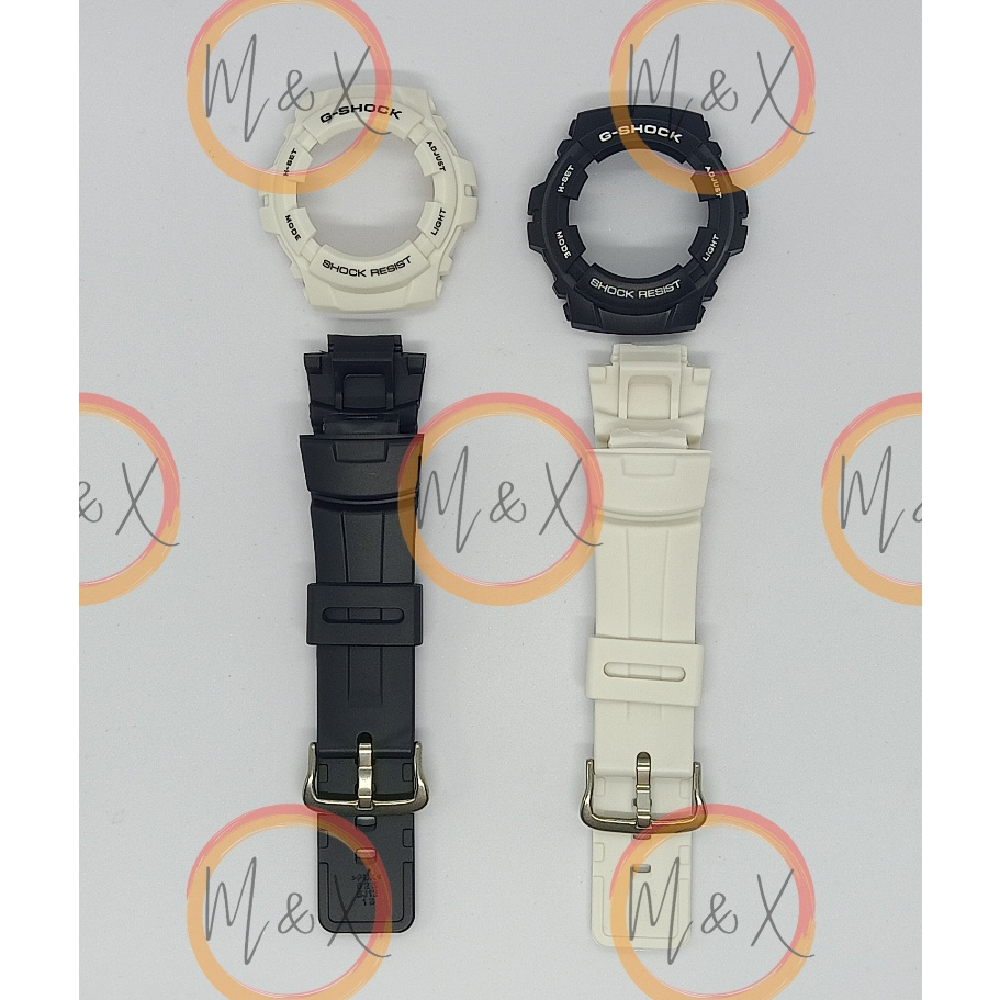 Strap and Bezel Replacement for G Shock models G-100/G-101 (Black and ...
