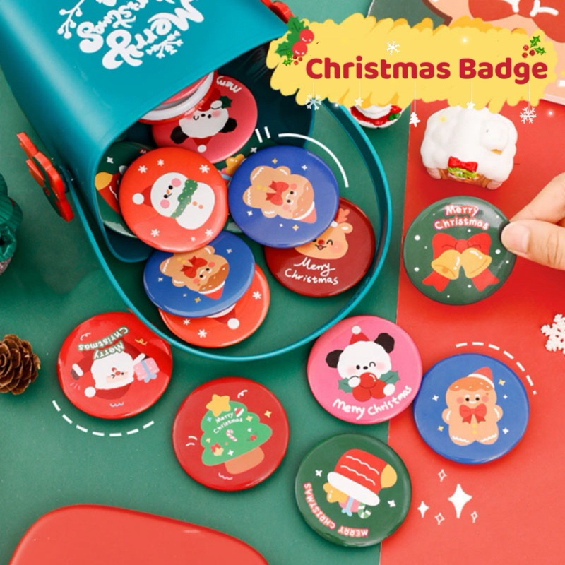 1PCS Cartoon Christmas Badge Pupils Christmas Award Badge Cute pin ...