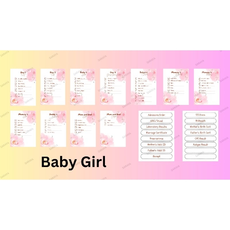Maternity Hospital Sticker Label Checklist ONHAND | Shopee Philippines