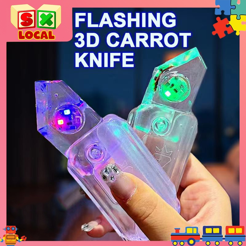 Luminous 3D Carrot Knife with light Gravity Knife stress reliver toy ...