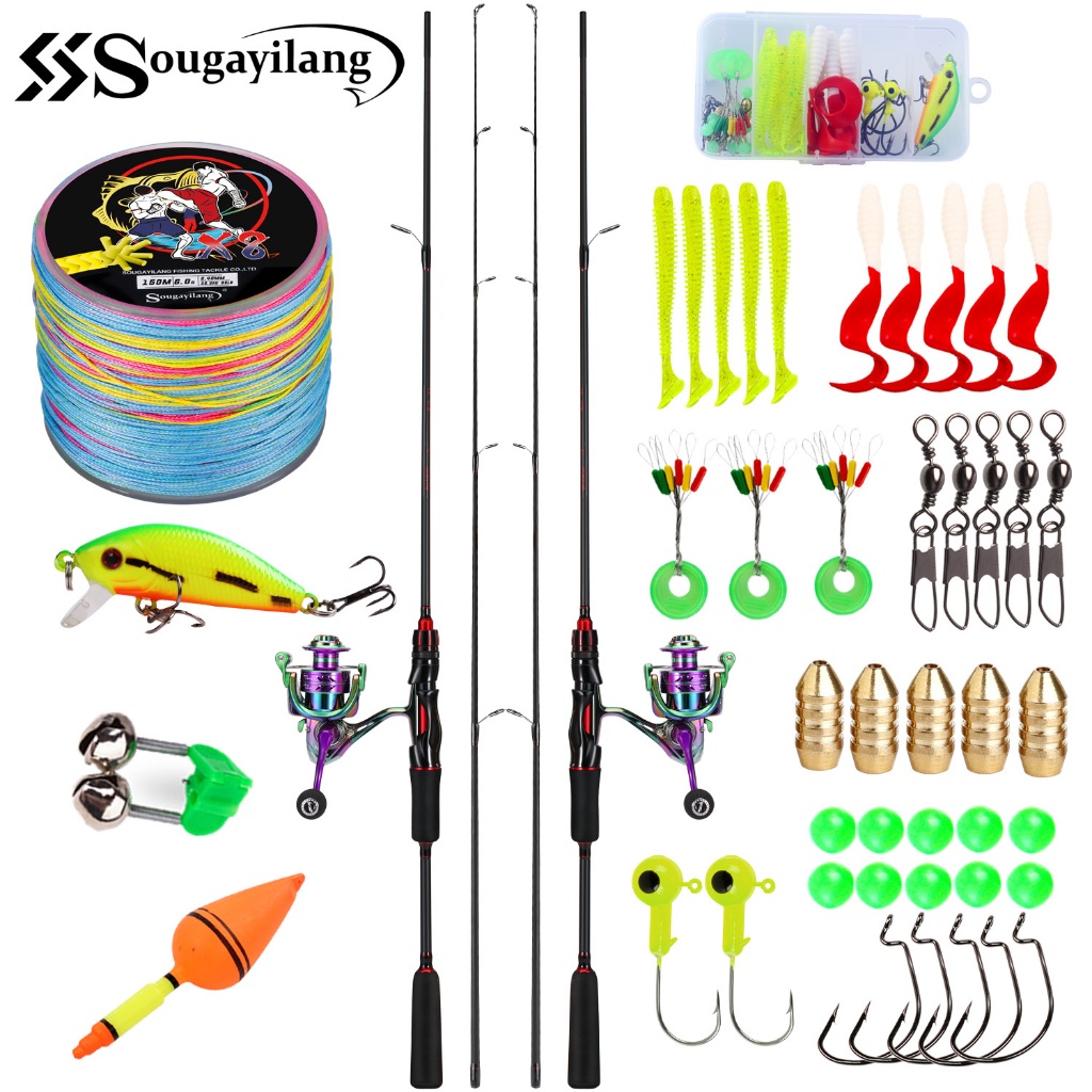 Sougayilang 1.8-2.1 M 2 Sections Spinning Fishing Rod 1000-5000 ...