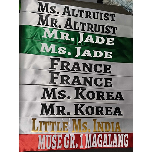 PERSONALIZED Satin Ribbon Sash for Awards/Events/Occassions (Front Body ...