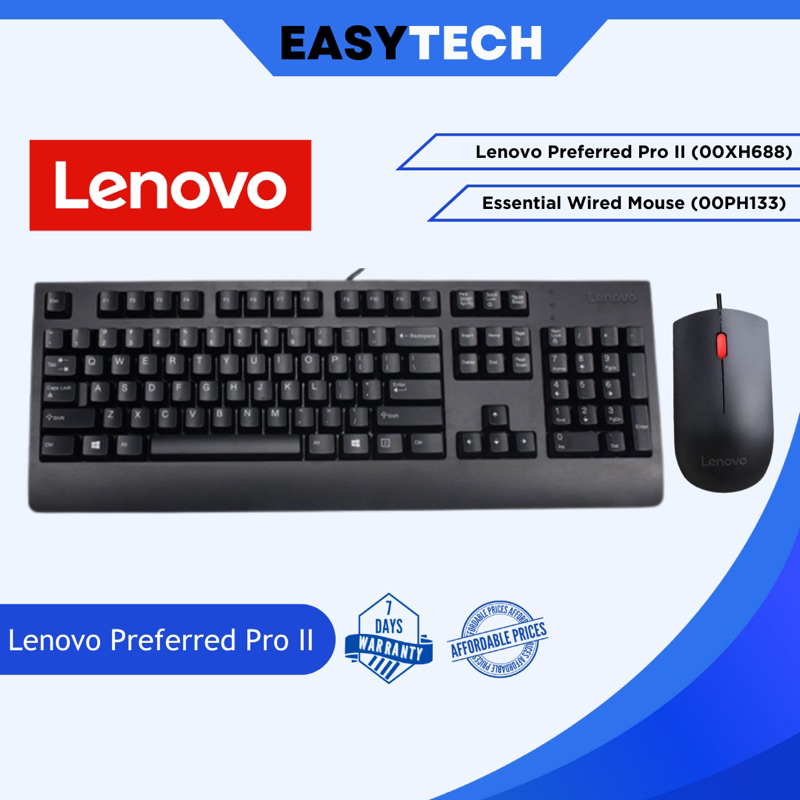 EASYTECH | Lenovo Preferred Pro II USB Keyboard and Mouse Combo ...