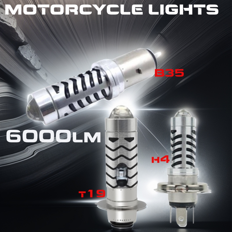 Motorcycle Headlight With Blue Park Light Mini Driving Light Killer Bulb Waves Design T19 H4 B35 ...