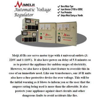 Meiji Automatic Voltage Regulator AVR 500W Servo Motor Type Svc-500W ...