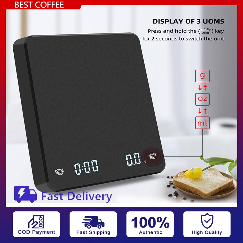 3kg/0.1g High Precision LCD Electronic Scales Digital Coffee Scale With ...