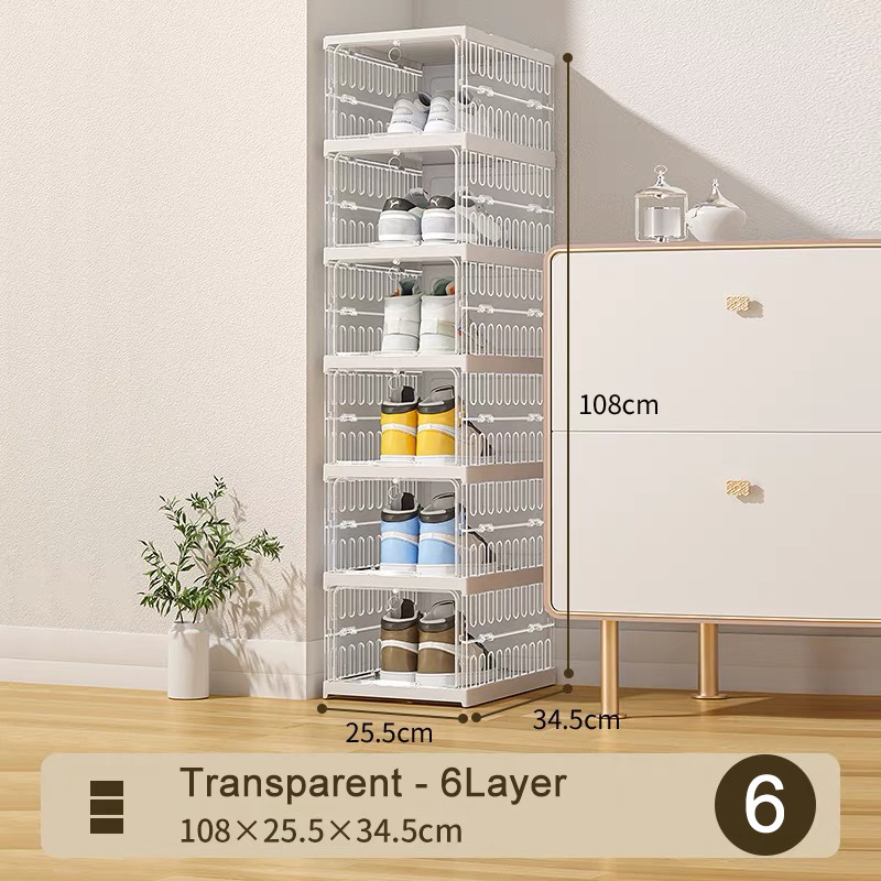 Foldable Shoe Box Shoe Rack Organizer shoe storage shoe cabinet Dust ...