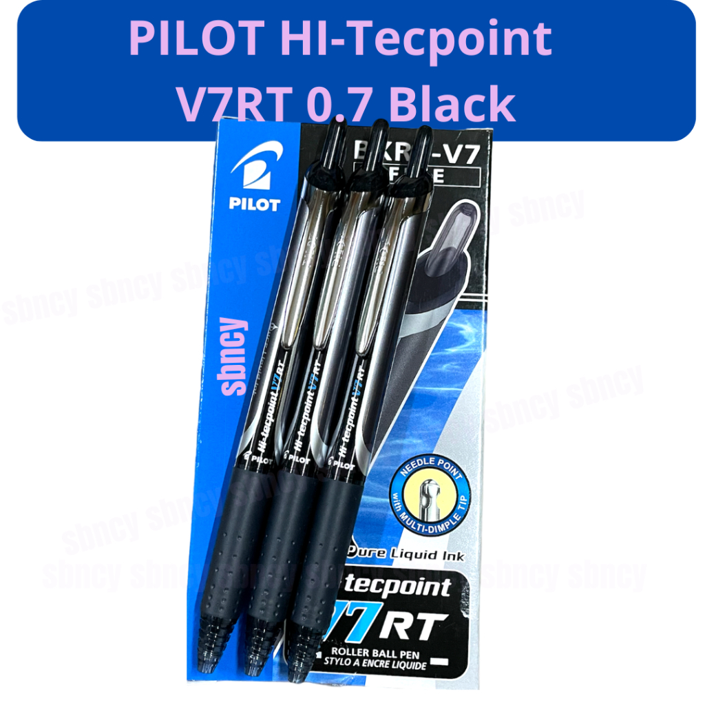 Pilot Hi-tecpoint V7RT / V7rt / 0.7 Retractable Black Ink Sign Pen ...