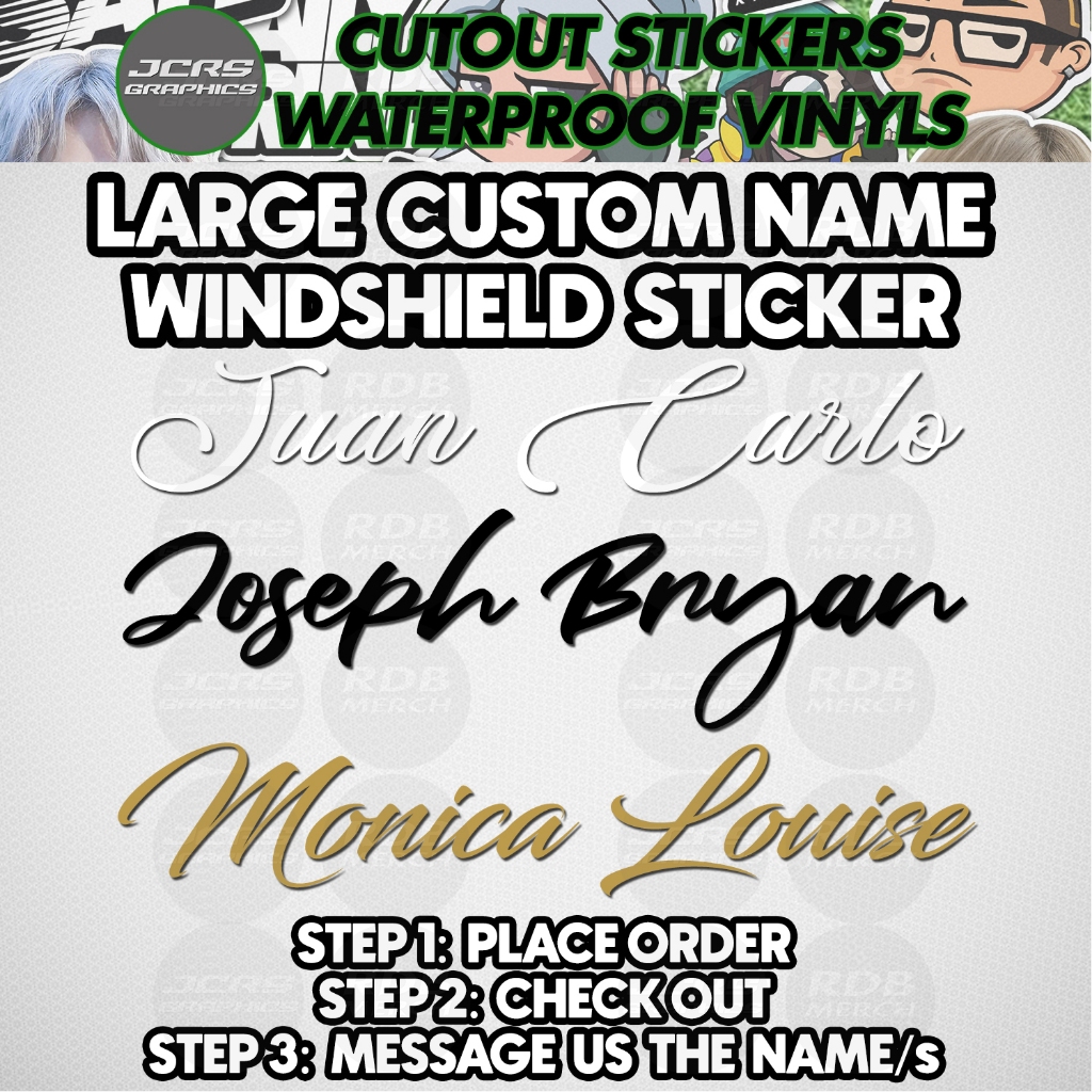 Large Custom Name Personalized Windshield Sticker Waterproof for Cars E ...