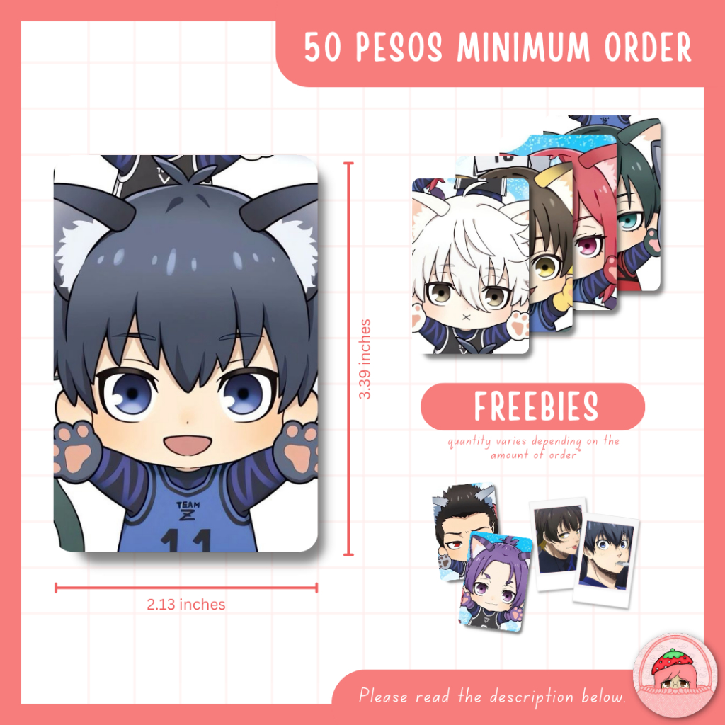 BLUE LOCK CHIBI CATTO ANIME PC PHOTOCARD UNOFFICIAL FANMADE LOMO PRINT ...