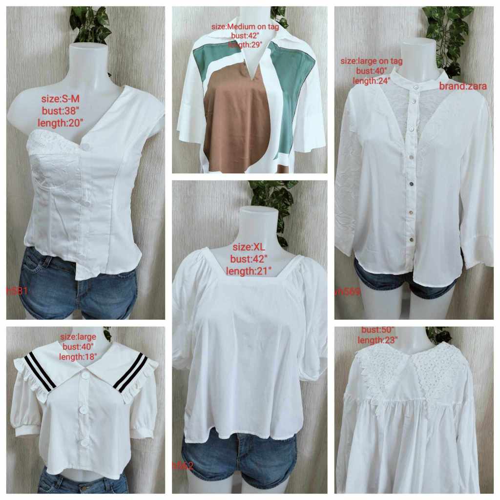 Thrifted Ukay White Tops Preloved White Korean Office Blouse for Women ...