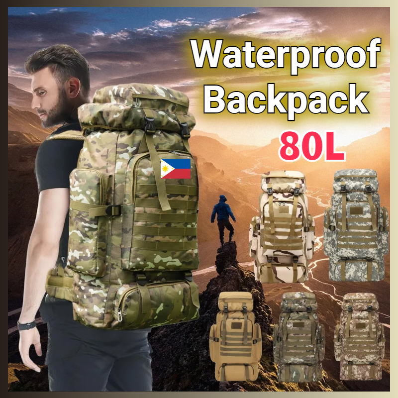80L Oxford Outdoor Backpack Hiking Backpack Men Bag Camping Travel ...