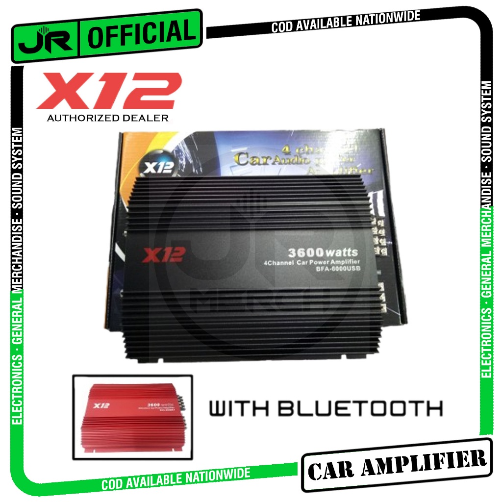 X12 (BFA-6000BT) 3600 watts 4 Channel Car Audio Power Amplifier with ...